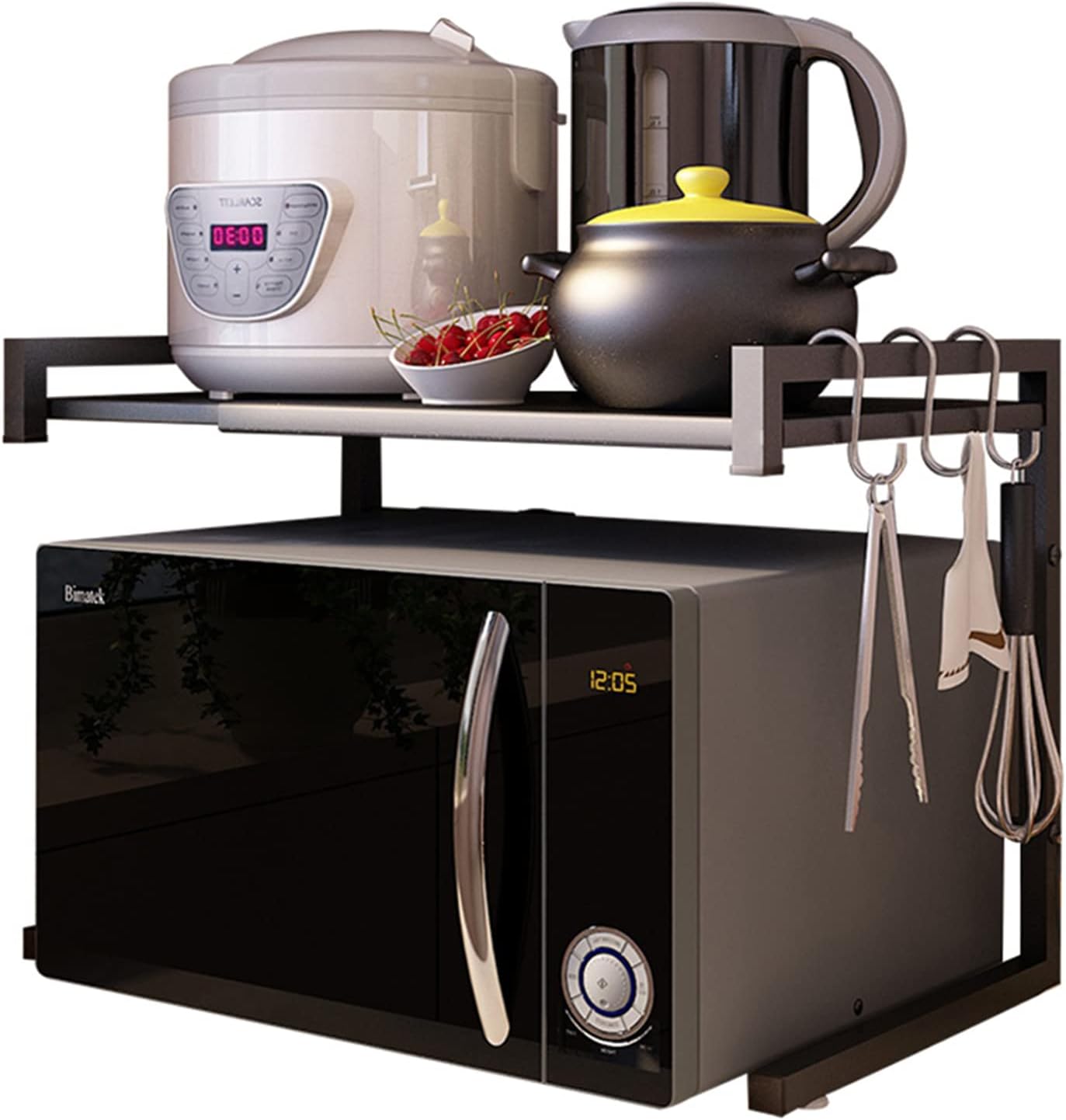 Amazon.com: PUSDON Adjustable Carbon Steel Microwave Oven Rack, 2-Tier ...