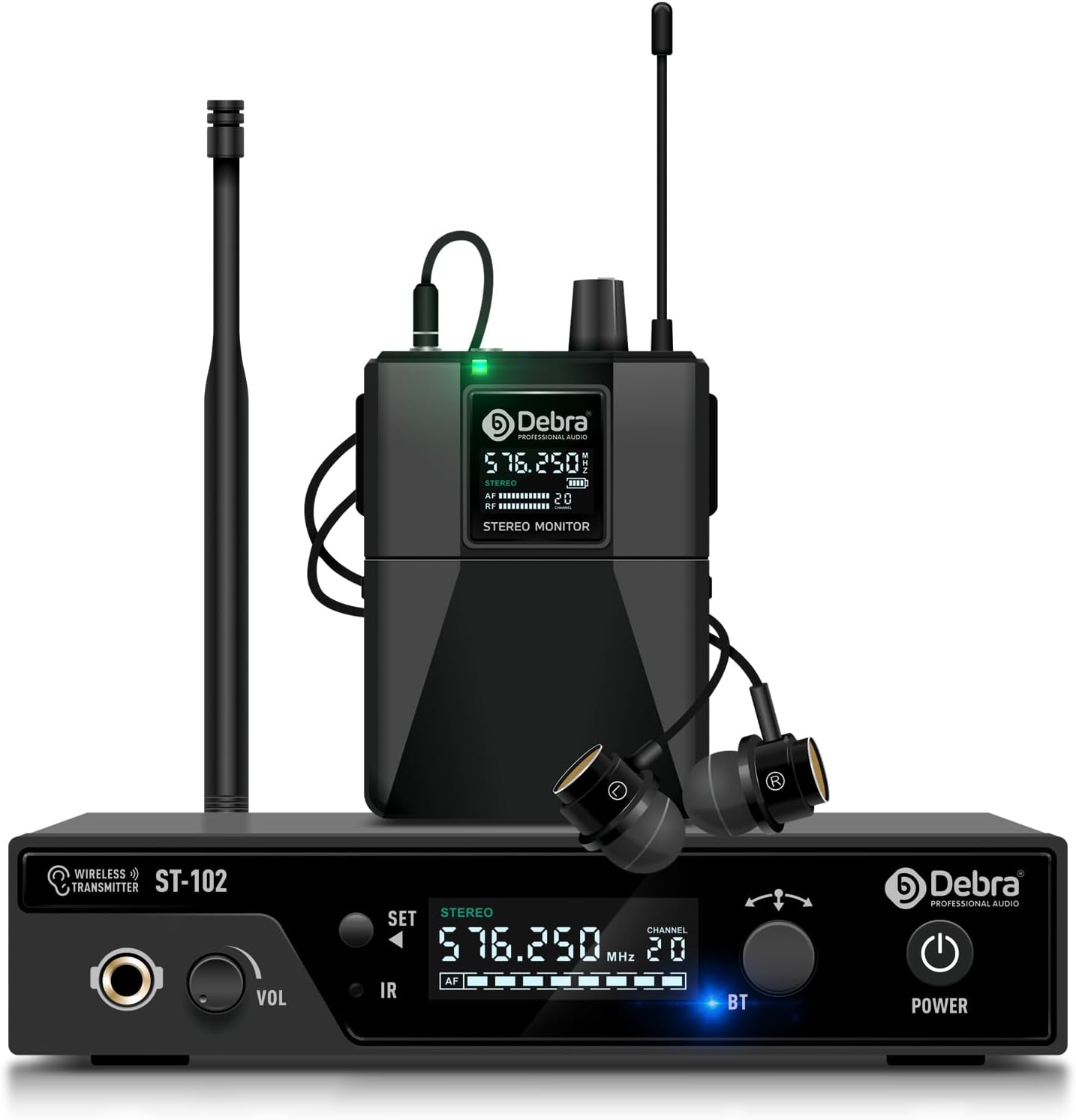 Amazon.com: Phenyx Pro Wireless in Ear Monitor System, True Stereo UHF ...