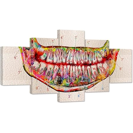 Amazon.com: iHAPPYWALL Modern 5 Panel Canvas Wall Art X-Ray Dental ...