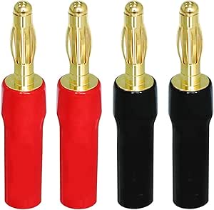 Banana Plugs for Speaker Wire 24K Gold Plated Insulated for Spring ...