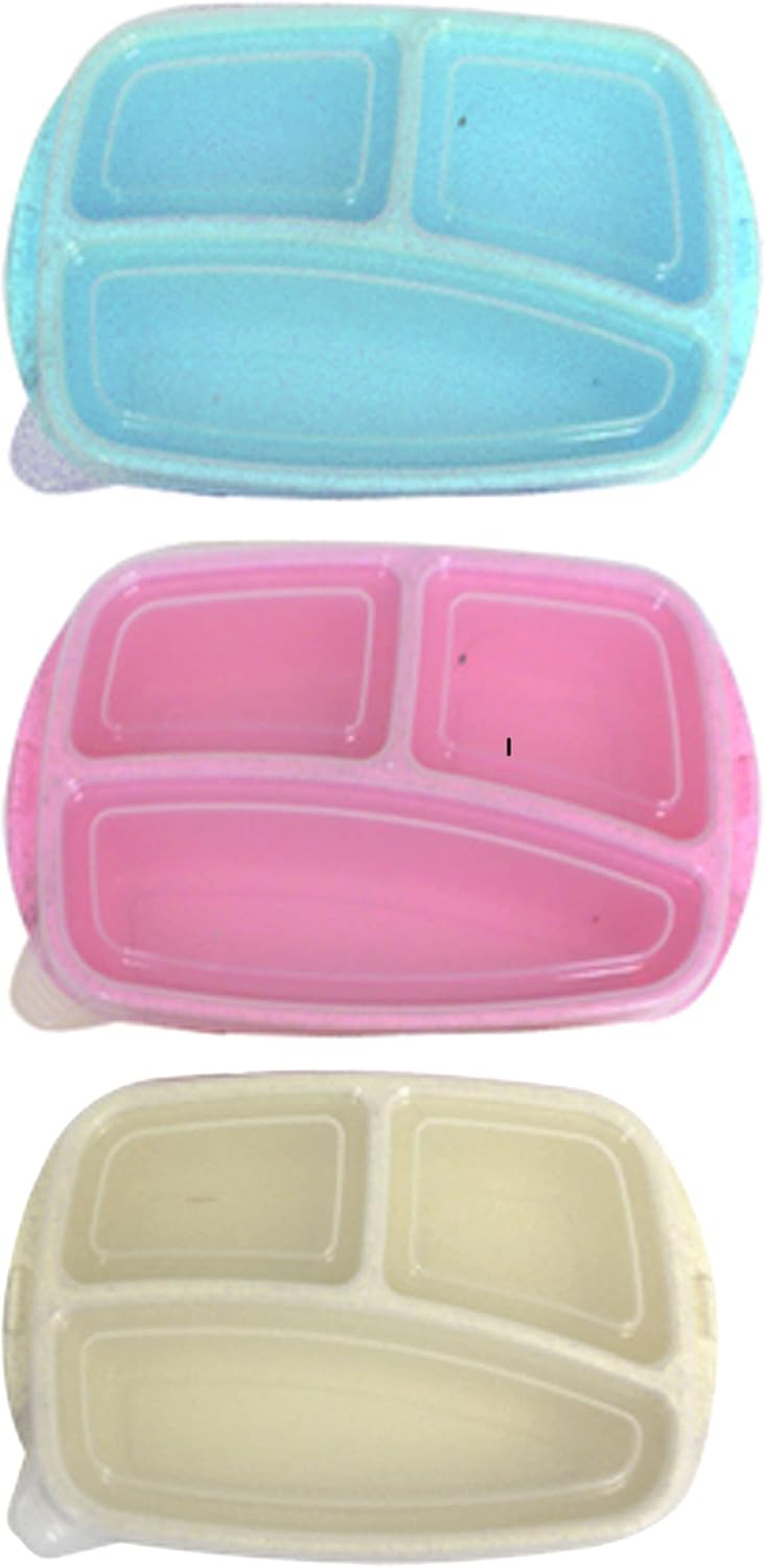 Amazon.com: 3 Large Food Storage Containers Heavy Duty 3 Section ...