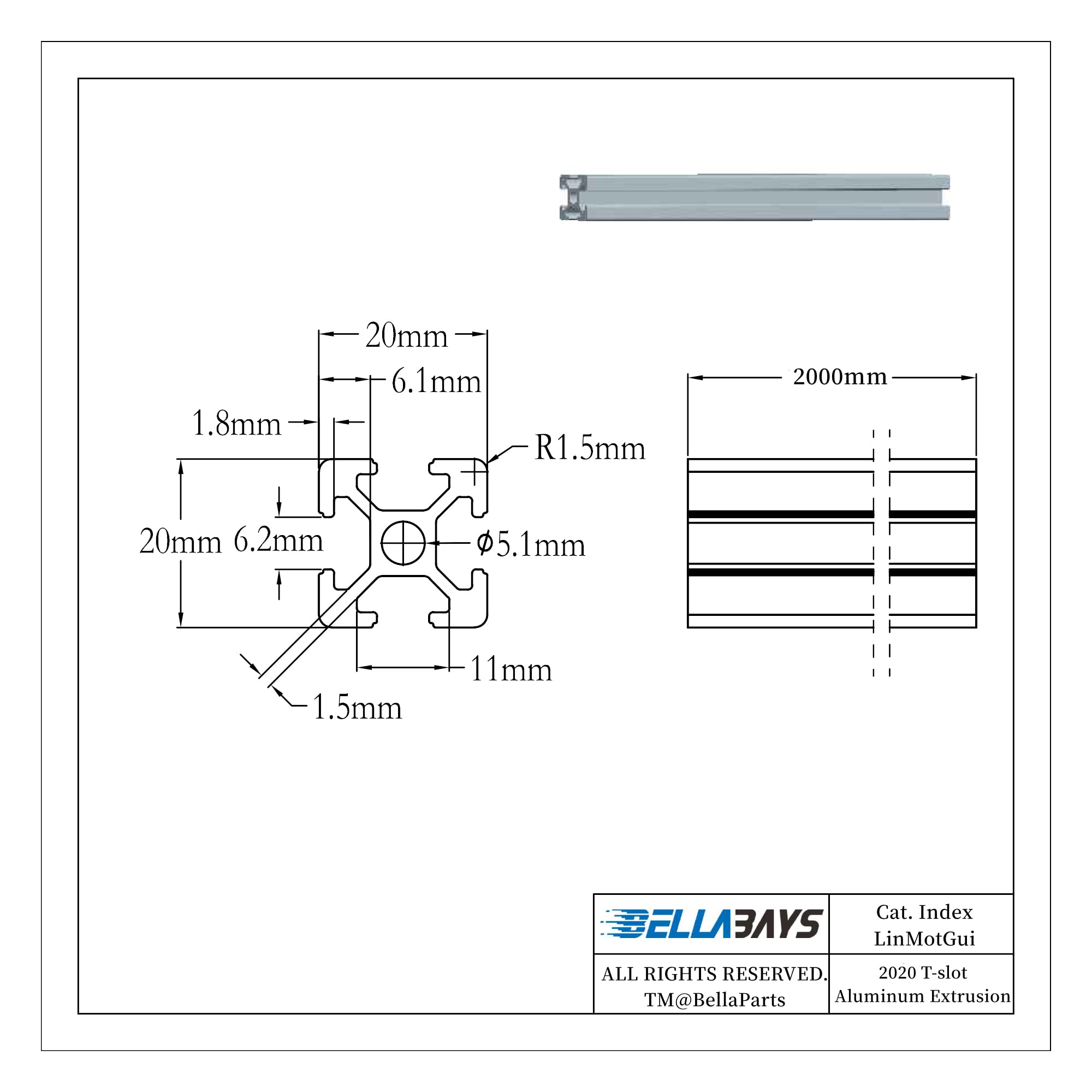 Snapklik.com : 10pcs 78.74 Inch 2000mm 2020 T Slot Aluminum Extrusion ...