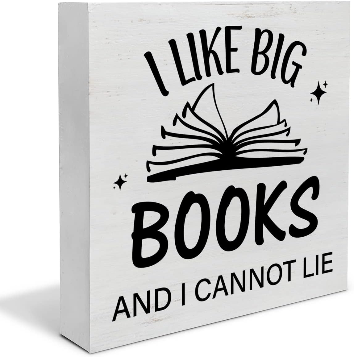 Amazon.com : Book Lovers Quote Wood Box Sign Decor Desk Sign I Like Big ...