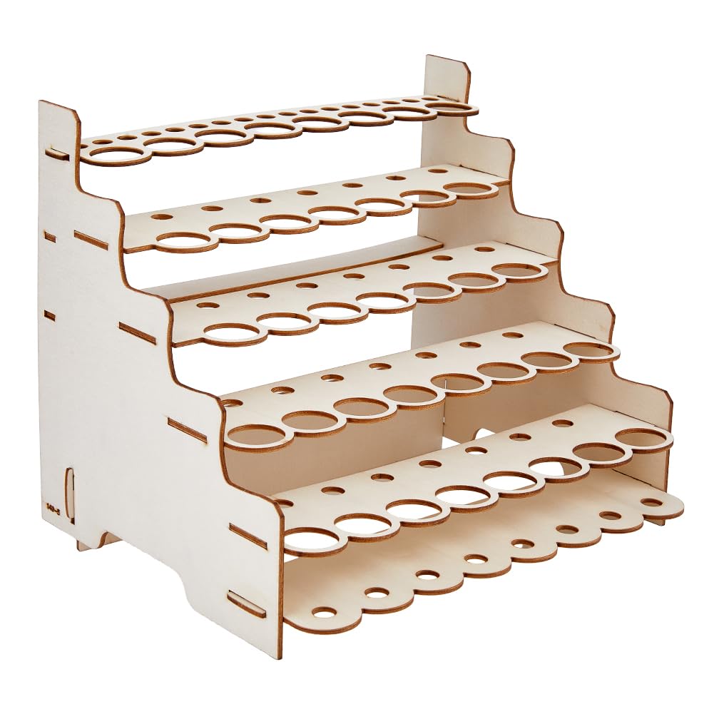 HOBBIESAY 1 Set Wall-mounted Wooden Paint Rack Wheat Paint Brushes ...