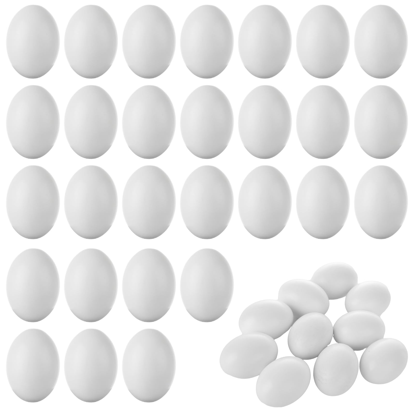 Amazon.com: SHUESS 48 PCS Hyper-Realistic White Wooden Fake Eggs, 4 ...