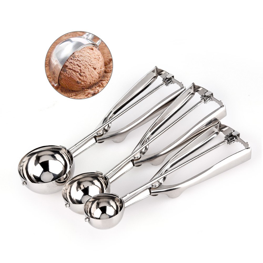 3 Size Kitchen Scoops YEFAF 3PCS Stainless Steel Ice Cream Scoops ...
