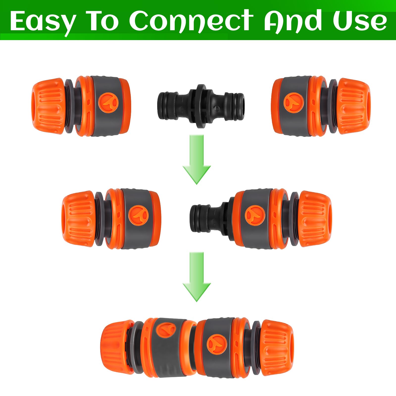 Garden Hose Connection Set, 12 Garden Hose Coupling, Hose Coupling 1/2 ...