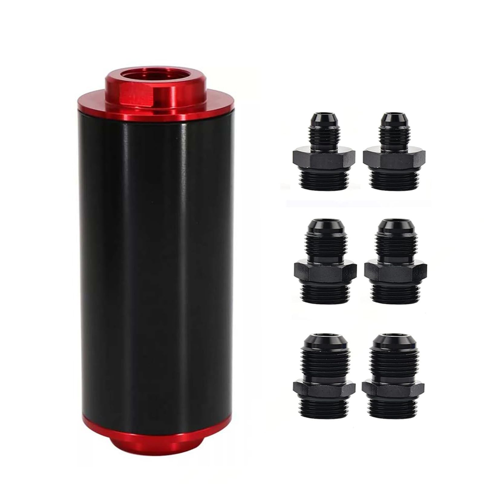 Inline Fuel Filter 10 Micron Universal 50MM with 6AN 8AN 10AN Adapter ...