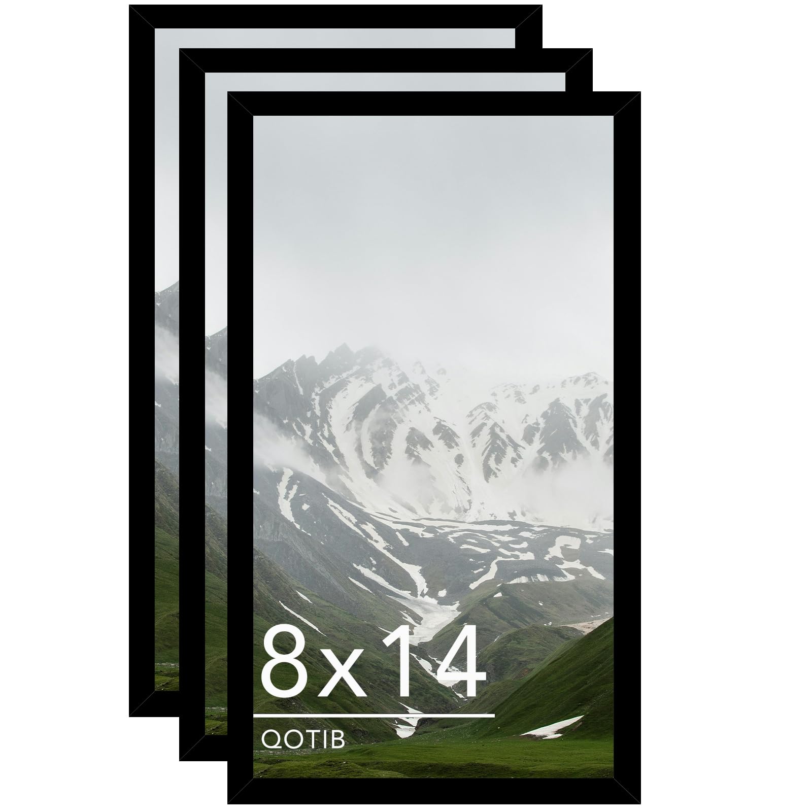 Amazon.com - QOTIB 8x14 Picture Frame Black for Wall Mounting Set of 3 ...