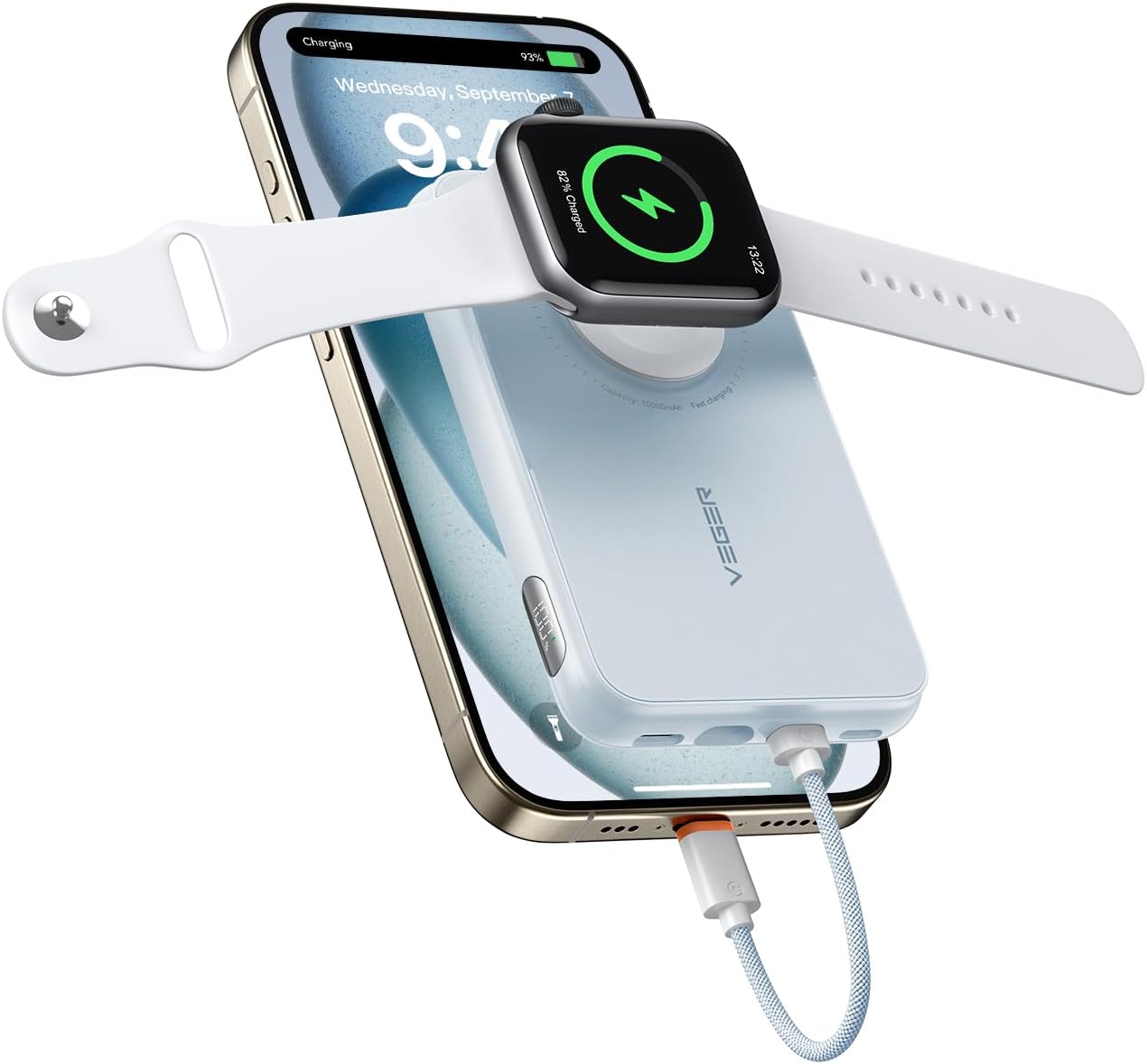 Amazon.com: VEGER Portable Charger for iPhone with Built in Cable ...