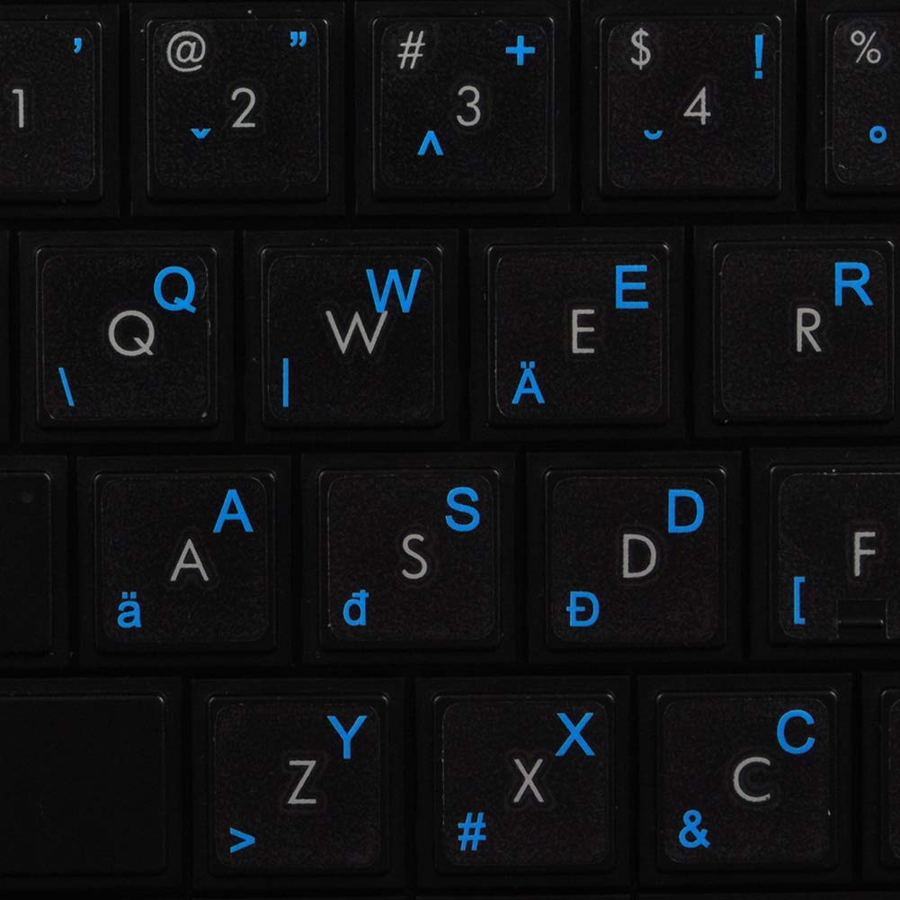 Hungarian Keyboard Labels Layout On Transparent Background With Blue ...