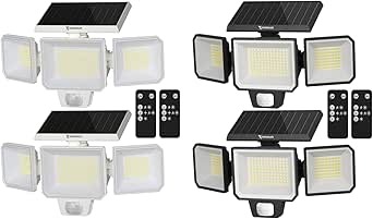 COOSOLUX Solar Motion Sensor Lights with Remote Control, IP65 ...