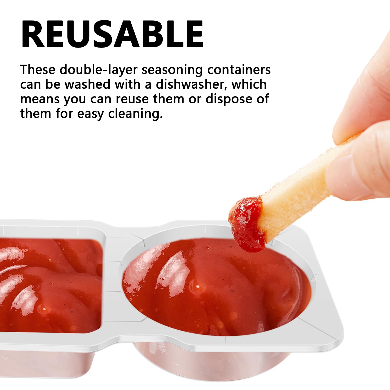 Snapklik.com : Plastic Compartment Snack Containers Reusable Double ...