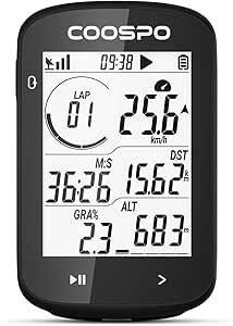 COOSPO CS300 GPS Bike Computer, Wireless Cycle Computer with 2.6 LCD ...