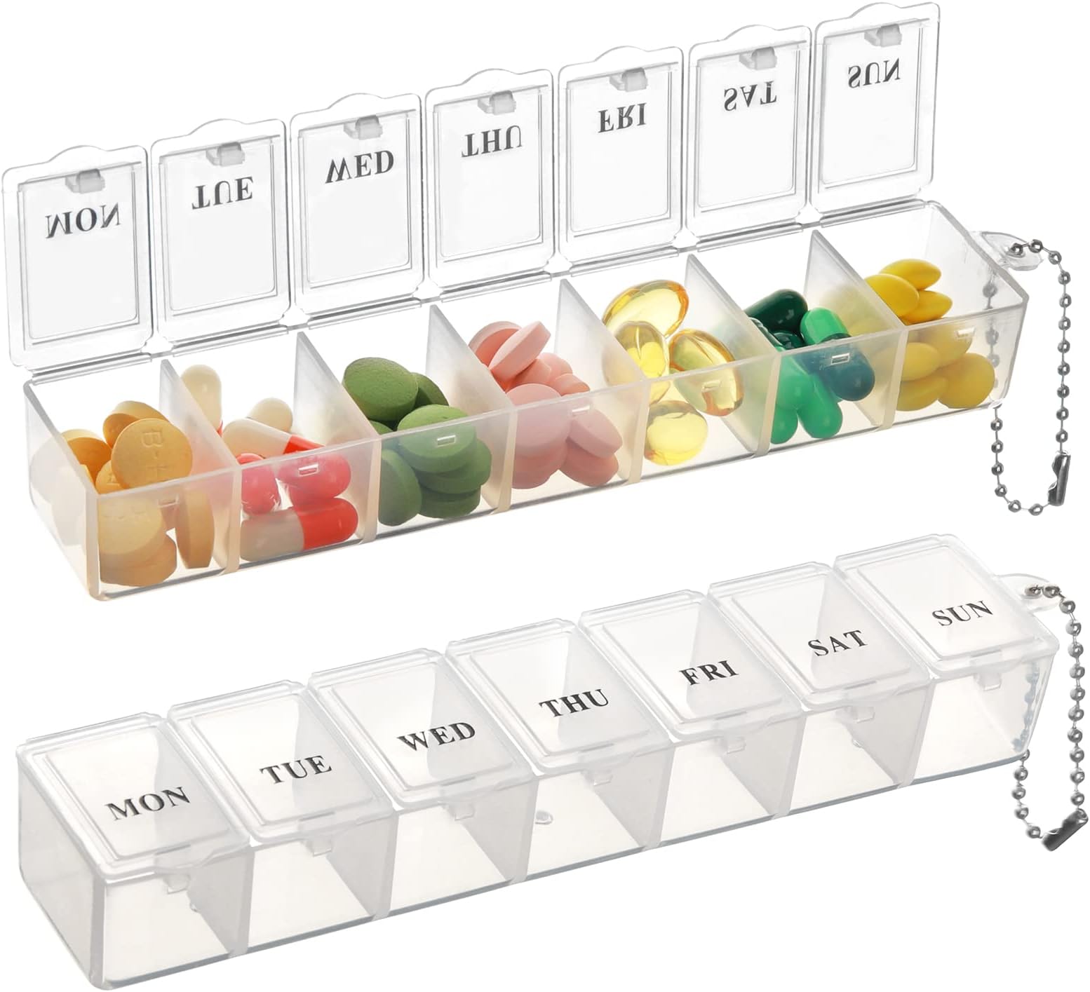 Amazon.com: FHORAIN Large Pill Organizer 7 Day, Fade Resistant Weekly ...