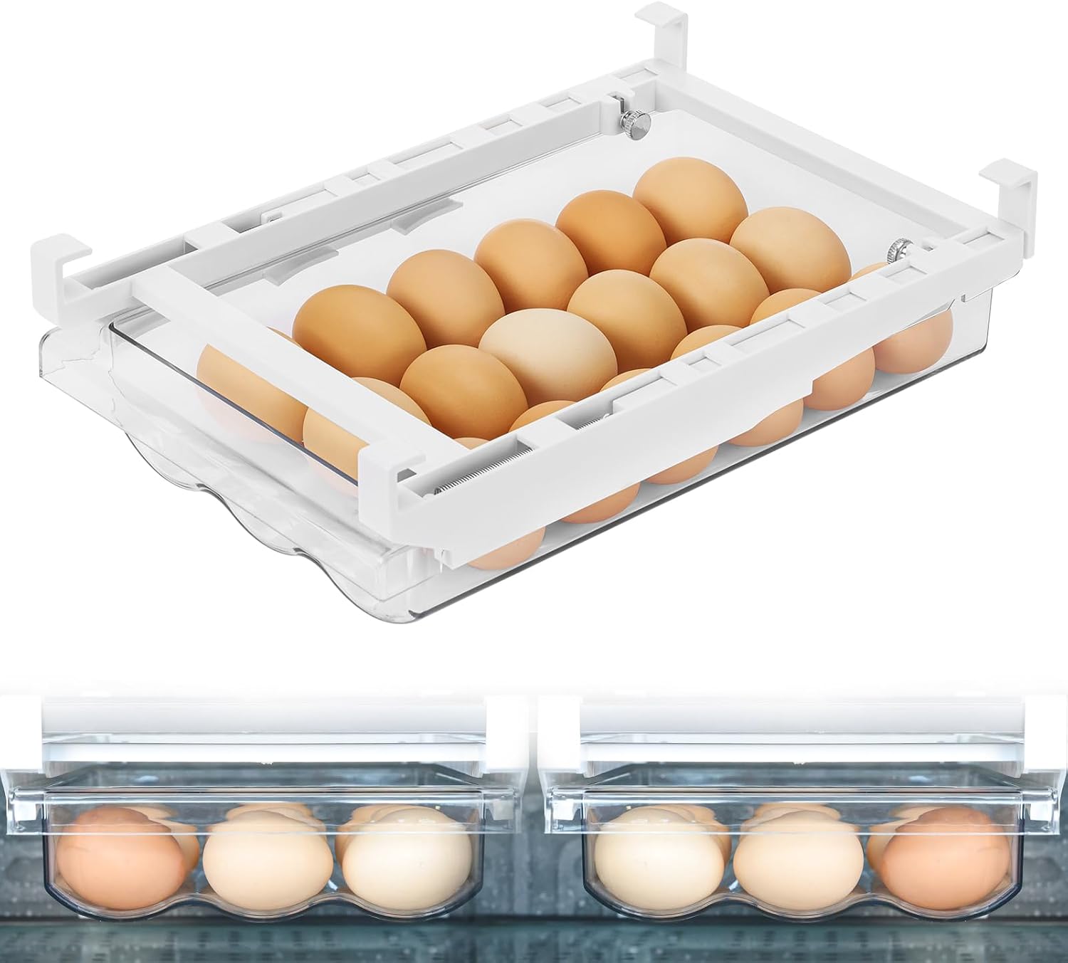 Amazon.com: Moretoes Egg Holder for Refrigerator, Fridge Organization ...