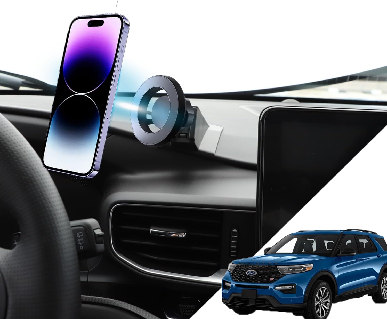 Amazon.com: Oricarmes Ford Explorer Phone Mount - Magnetic Holder for ...