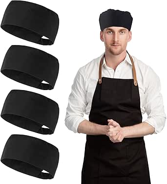 Yolev 4 Pcs Unisex Chef Hats Adjustable Kitchen Cooking Caps with ...