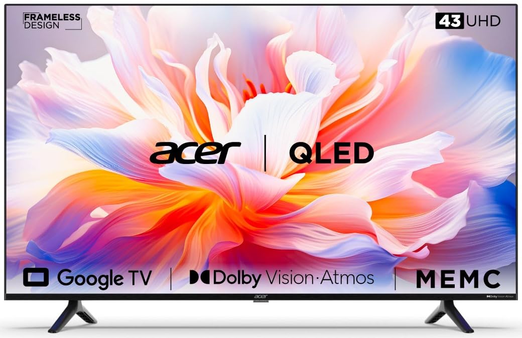 Acer 109 cm (43 inches) V Series 4K Ultra HD Smart QLED Google TV ...