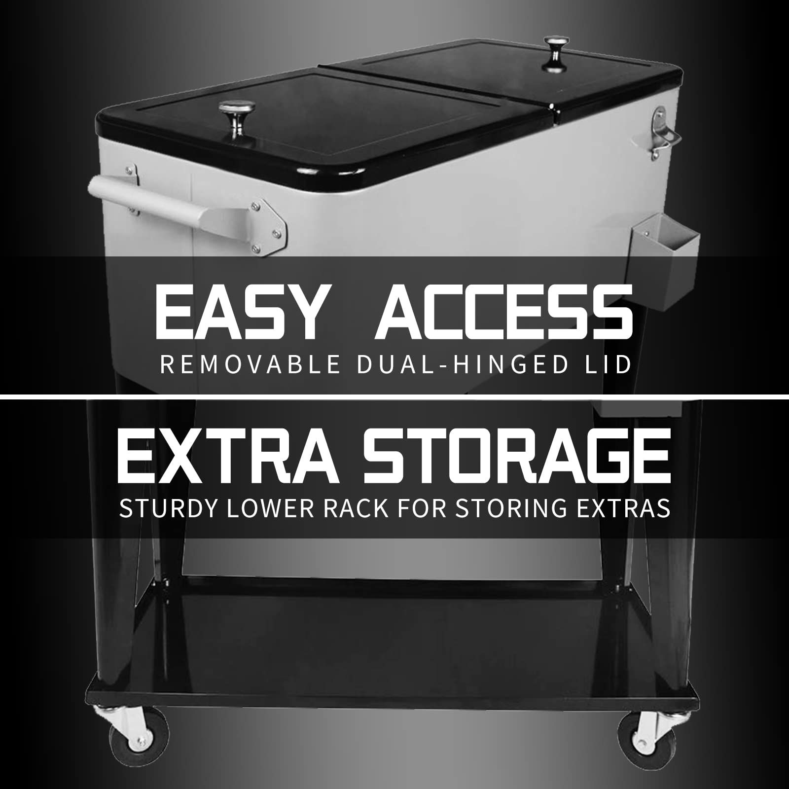 Snapklik.com : Nattork 80 Quart Rolling Cooler Cart,Portable Wicker ...