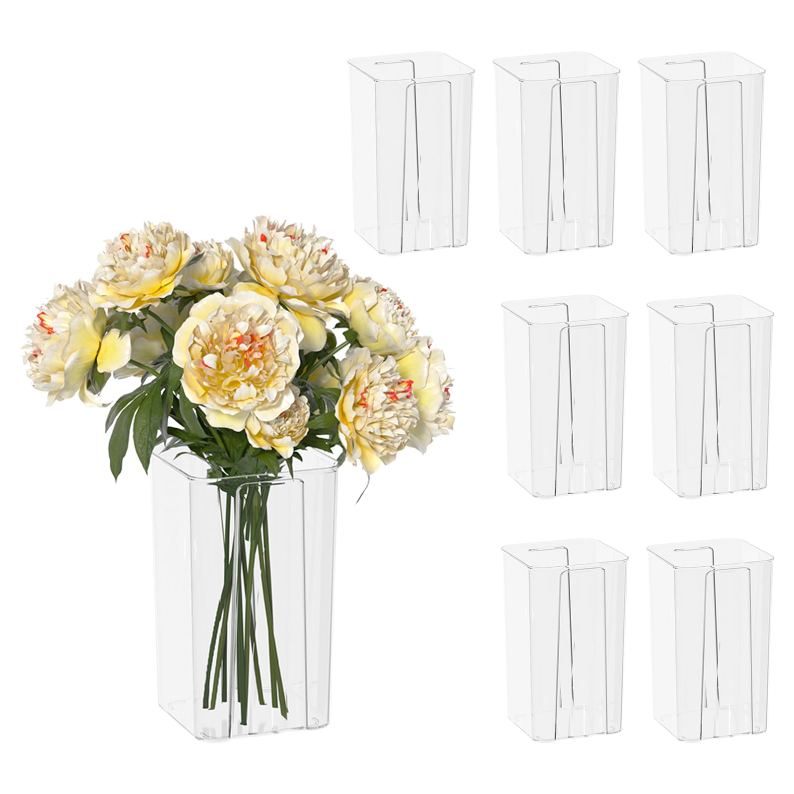 Amazon.com: Yarebest 8 Pack Clear Acrylic Flower Vase, Tall Plastic ...