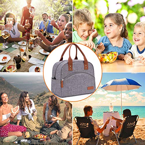 Insulated Lunch Box Bag with Detachable Shoulder Strap & Carry Handle ...