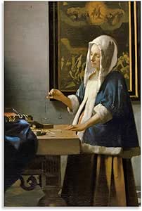 Woman Holding A Balance By Johannes Vermeer Poster Art Poster Canvas ...