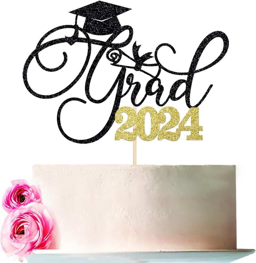 Amazon.com: Bejotaa Congrats Grad Cake Topper 2024 Congrats Grad Cake ...