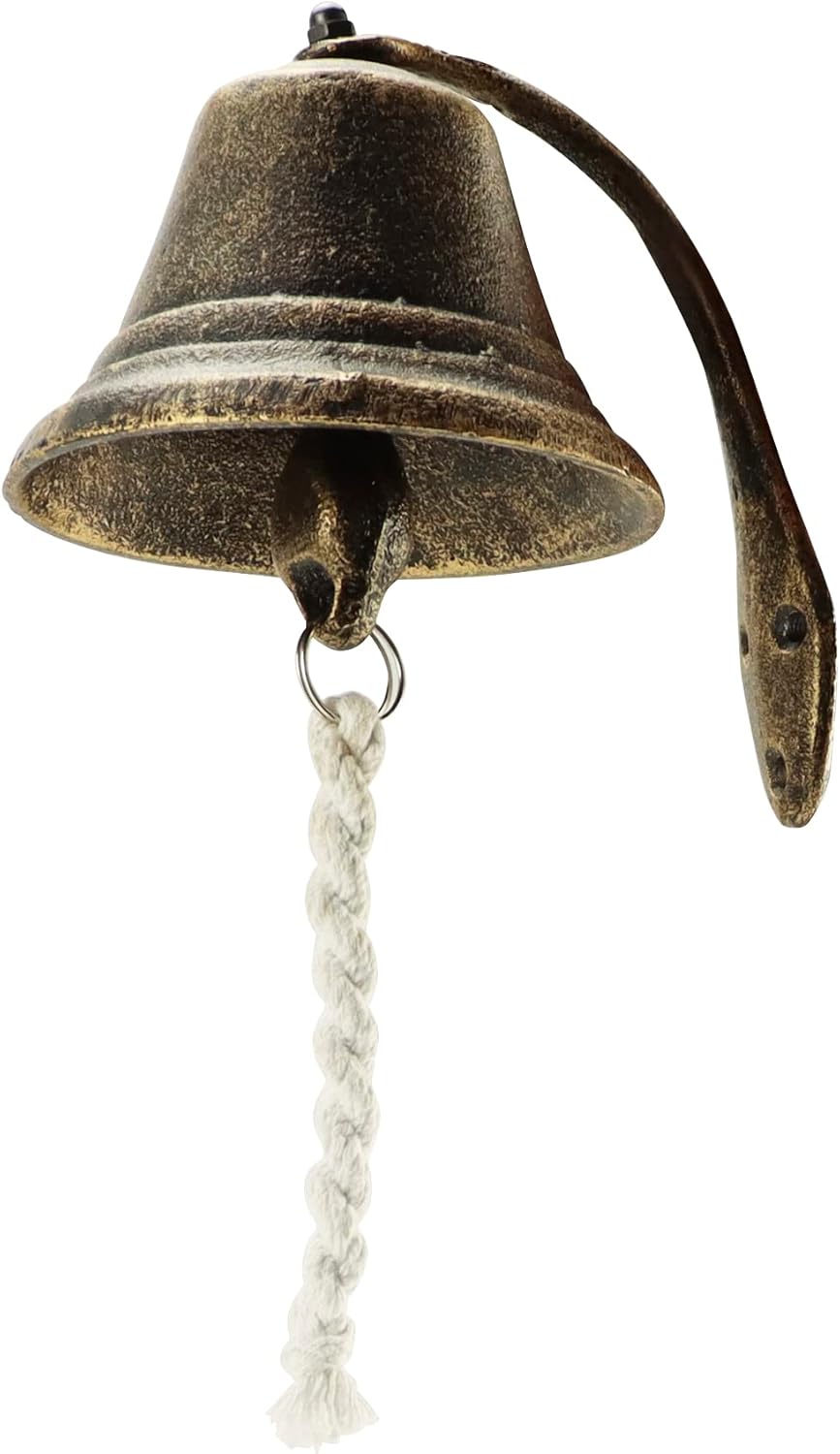 Amazon.com: QWORK Vintage Cast Iron Doorbell, Dinner Bell, Red Copper ...