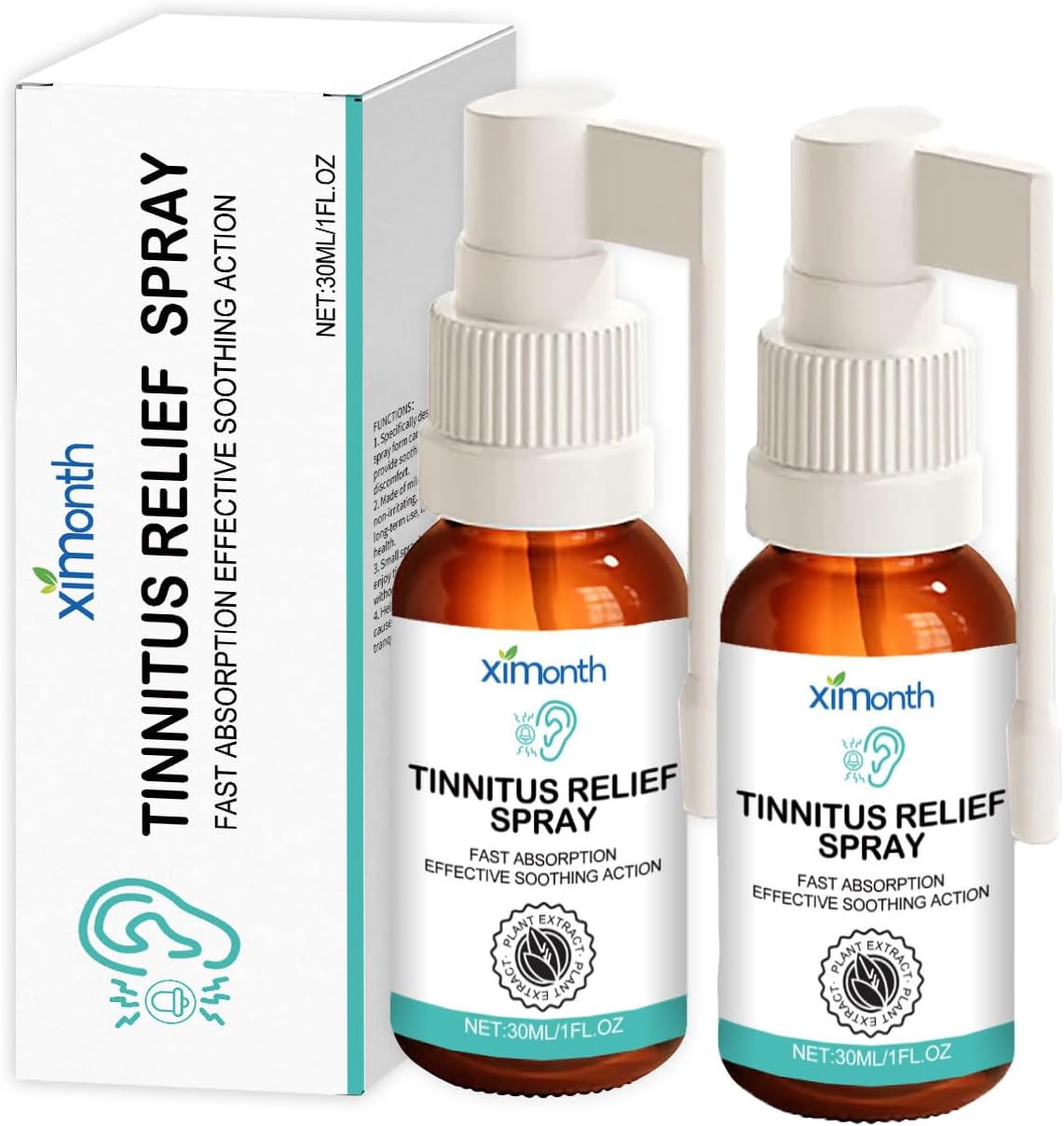 2PC Medilisk Tinnitus Relief Spray, Medilisk Ear Spray, Quick Relief of ...