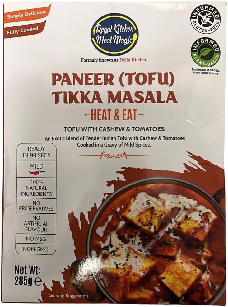 Authentic Indian Curries/Delhi Kitchen/ PANEER/TOFU/TIKKA MASALA/Vegan/Ready Meal/285g-Pack of 2 ...