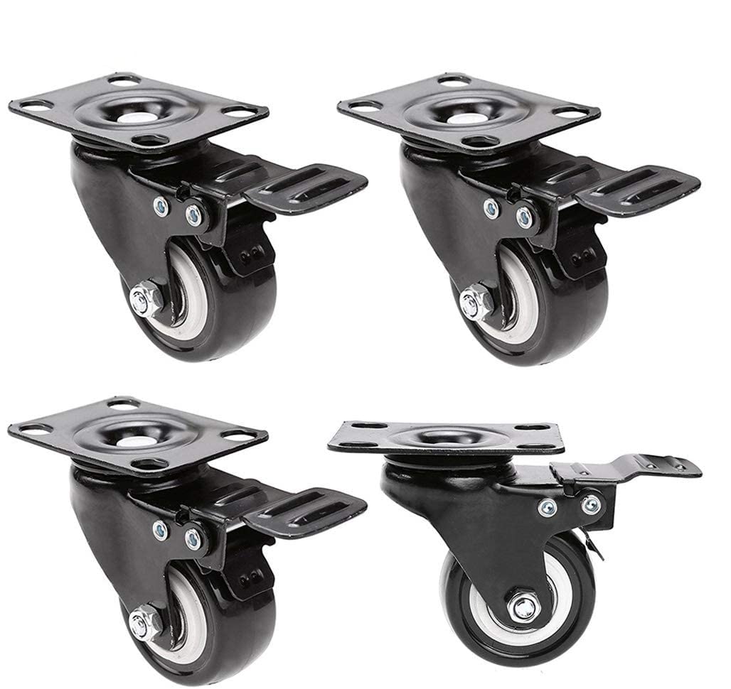 Golida Heavy Duty PVC Caster Wheels Movable Trolley Wheels Swivel Plate ...