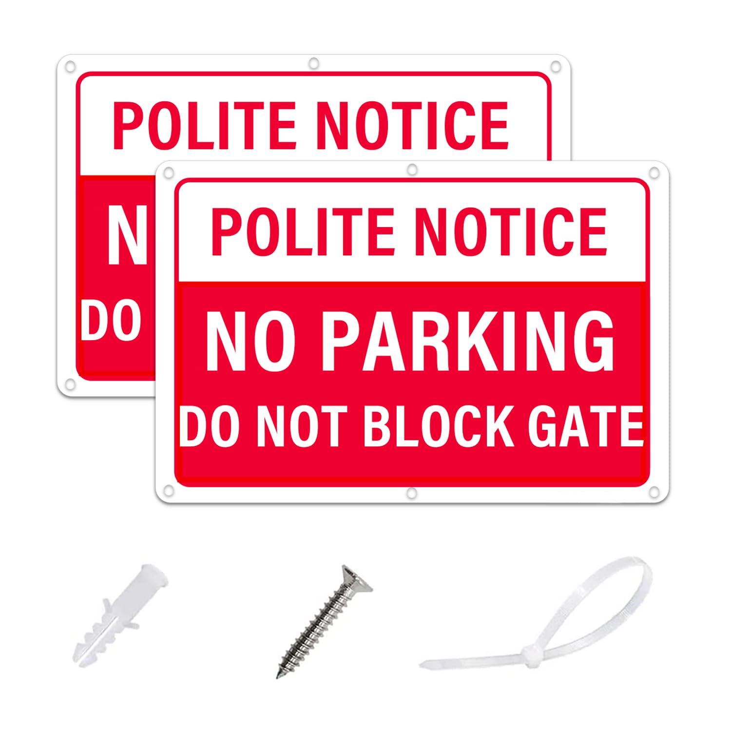 AlfaView Polite Notice - No Parking Do Not Block Gate Signs, 30 X 20CM ...