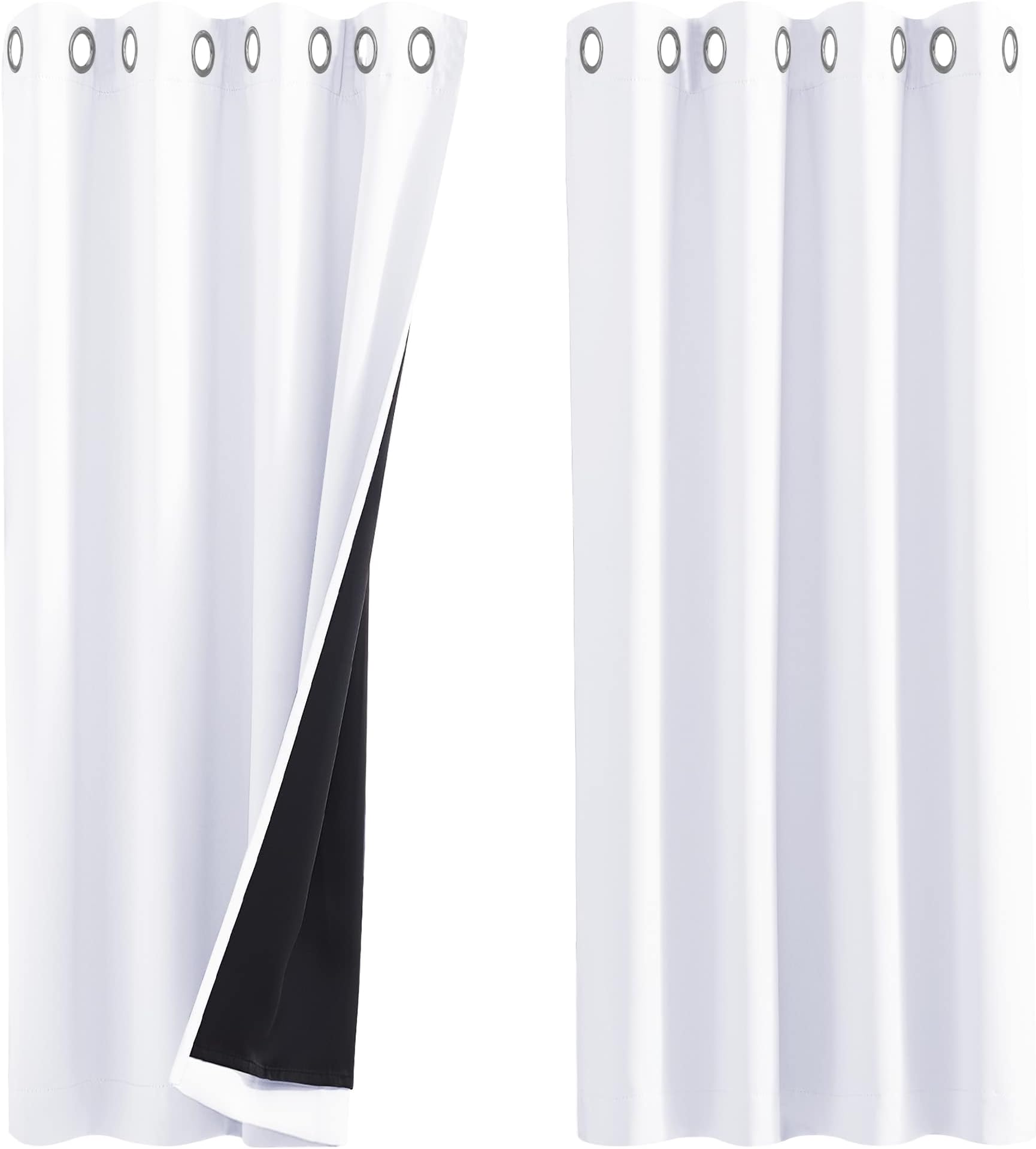 RYB HOME Grey Large Thermal Insulated Curtain for Winter, Window ...