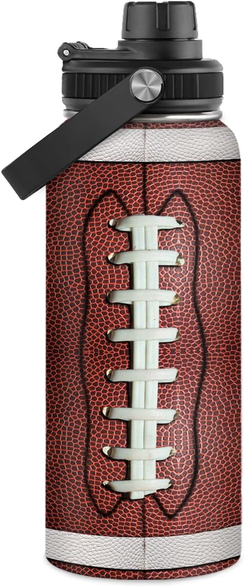 Amazon.com: SANDJEST Football Water Bottle - 32oz Insulated Stainless ...