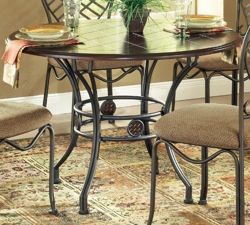 Amazon.com - Wimberly Diamond Pattern Round 45 in. Table in Dark Cherry ...