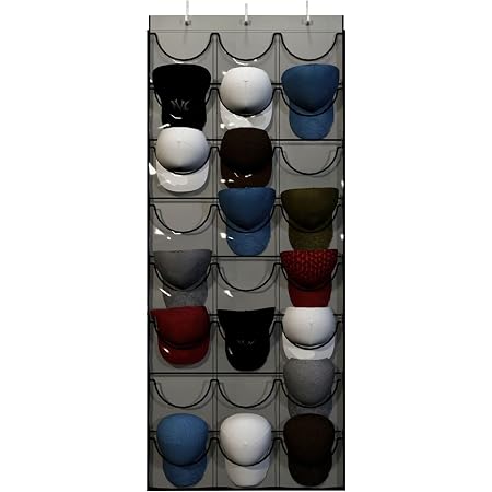 Amazon.com: Baseball Hat Rack from Unjumbly, 24 Pocket Over-The-Door ...