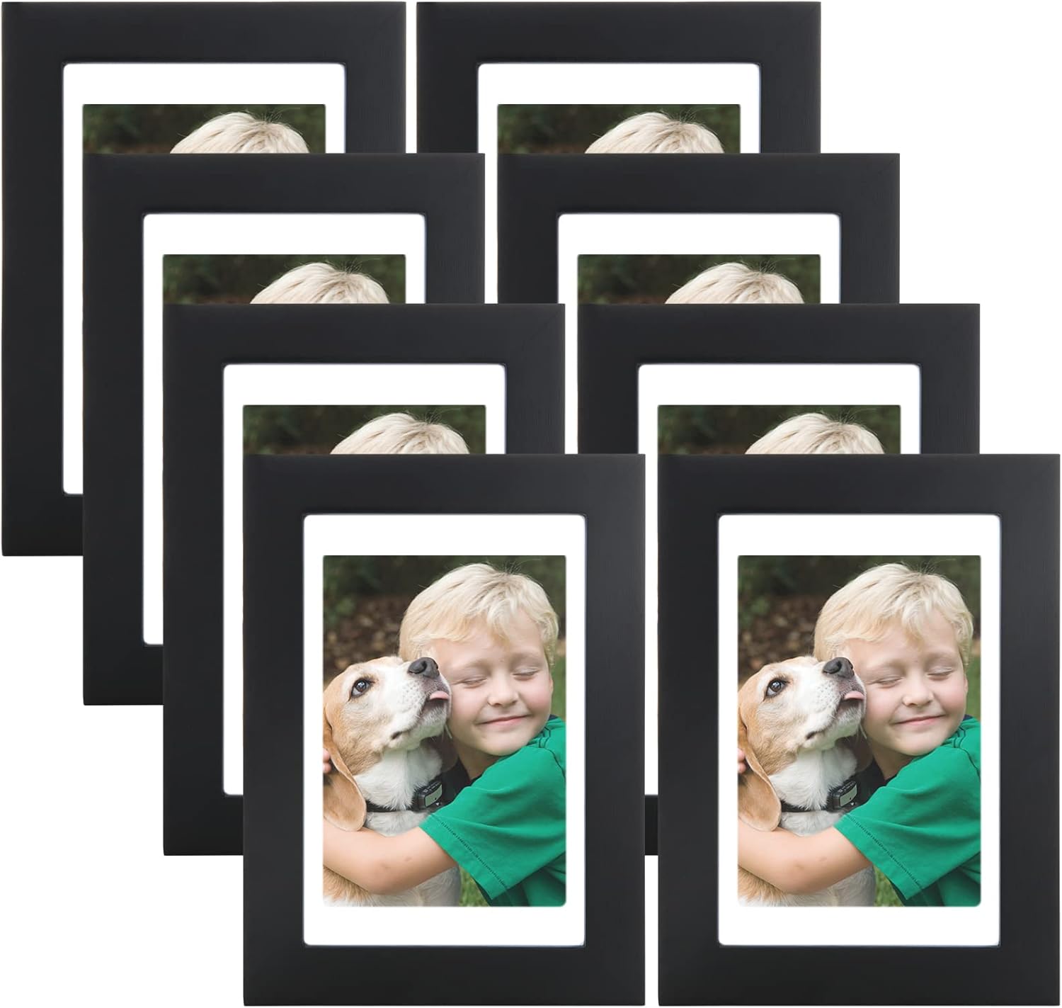 AHUNTTER A6 Size Black Picture Frames 6 x 4 inch (15 X 10cm) Set of 8 ...