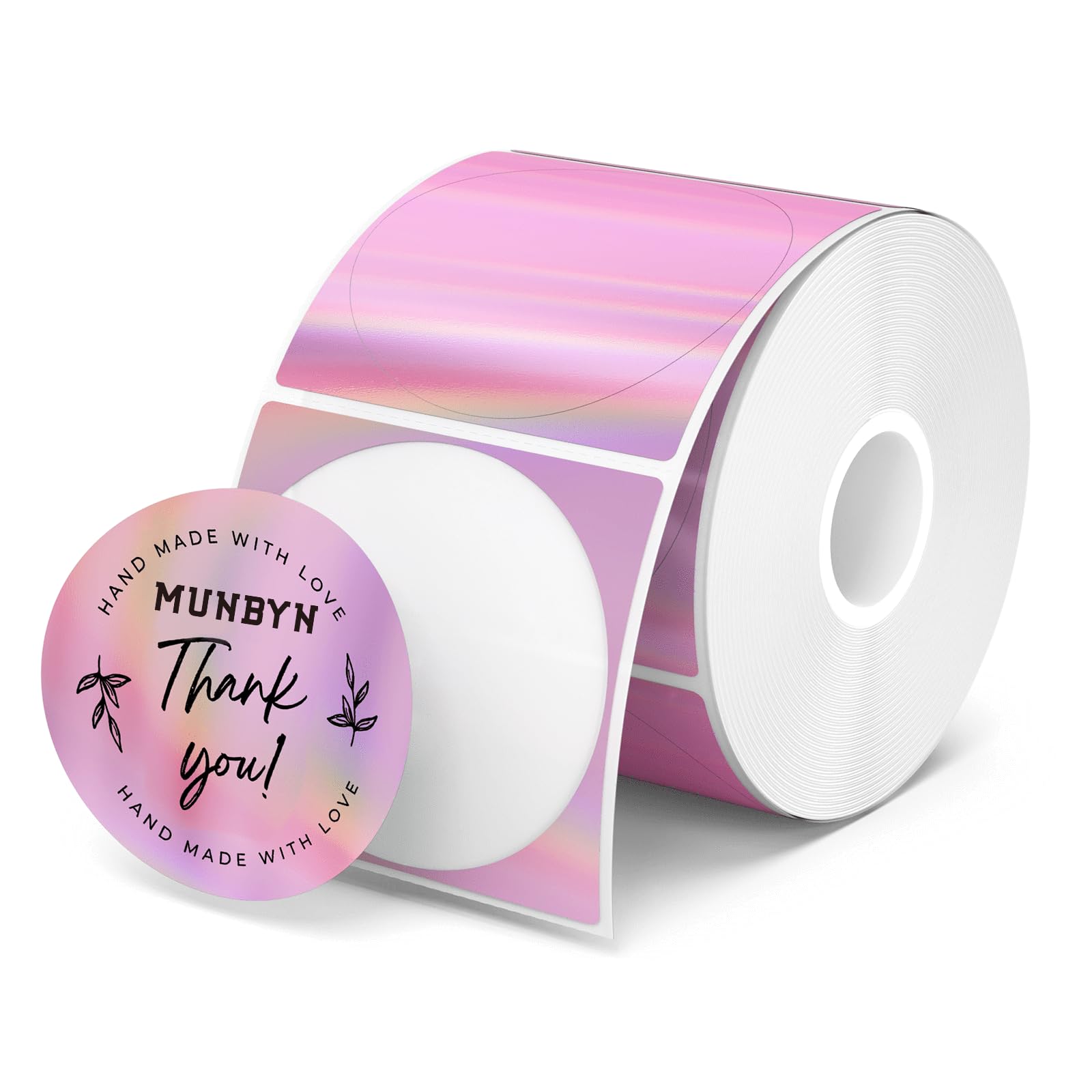Snapklik.com : 2" Circle Holographic Thermal Label Stickers Pink, Round ...