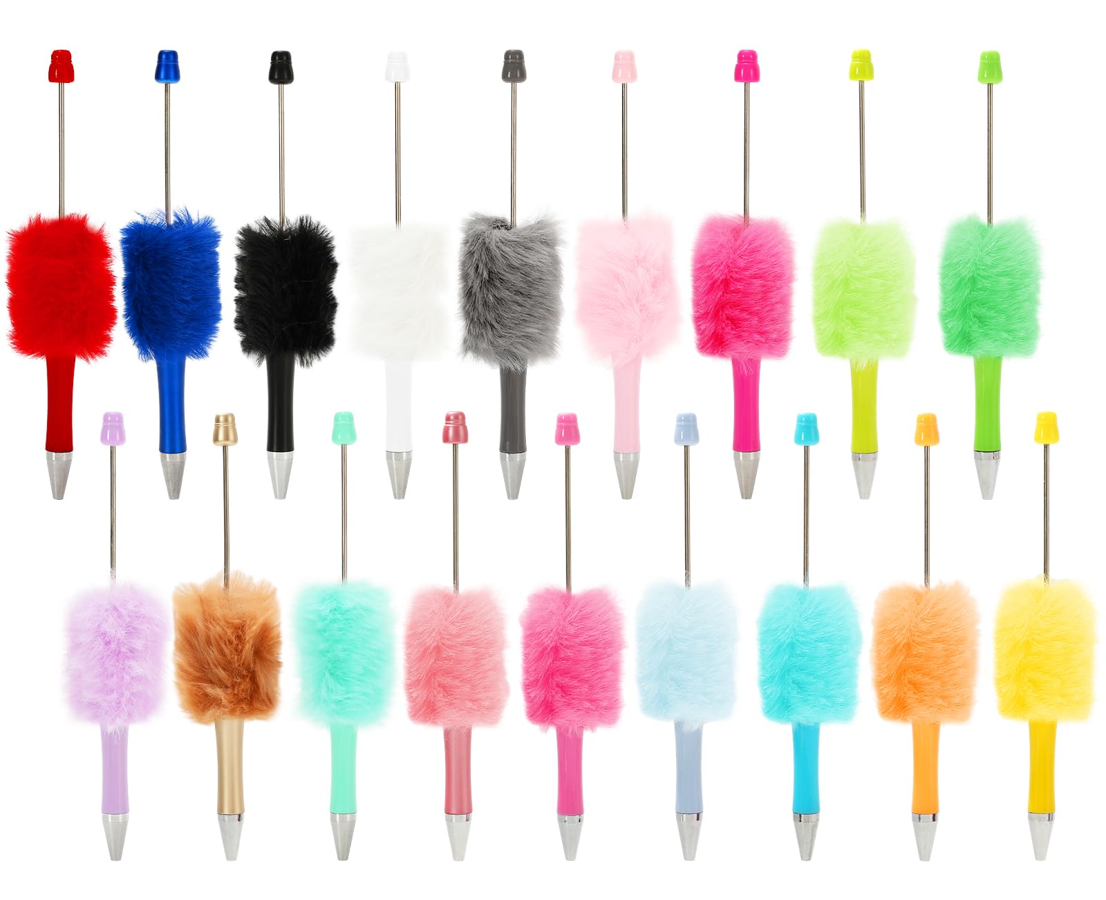 Amazon.com: JarThenaAMCS 18Pcs Fluffy Beadable Pen 18 Bright Colors ...