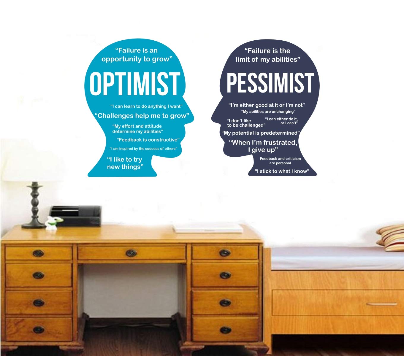Decal O Decal Optimist VS Pessimist Wall Stickers (PVC Vinyl ...