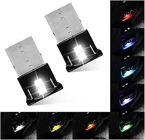 Amazon.com: KVAEY 2 PCS Mini USB LED Light, 5V Portable Car LED Interior Atmosphere Lighting ...