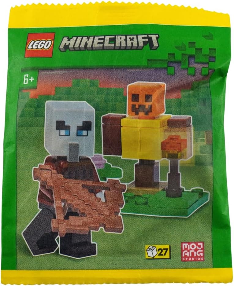 Amazon.com: LEGO Minecraft: Pillager Minifigure with Training Dummy ...