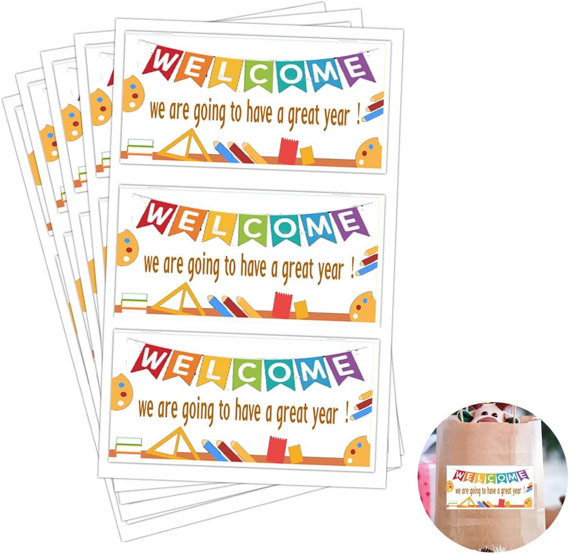 Amazon.com: Welcome Back to School Stickers Labels,2×3 Inch Back-to ...