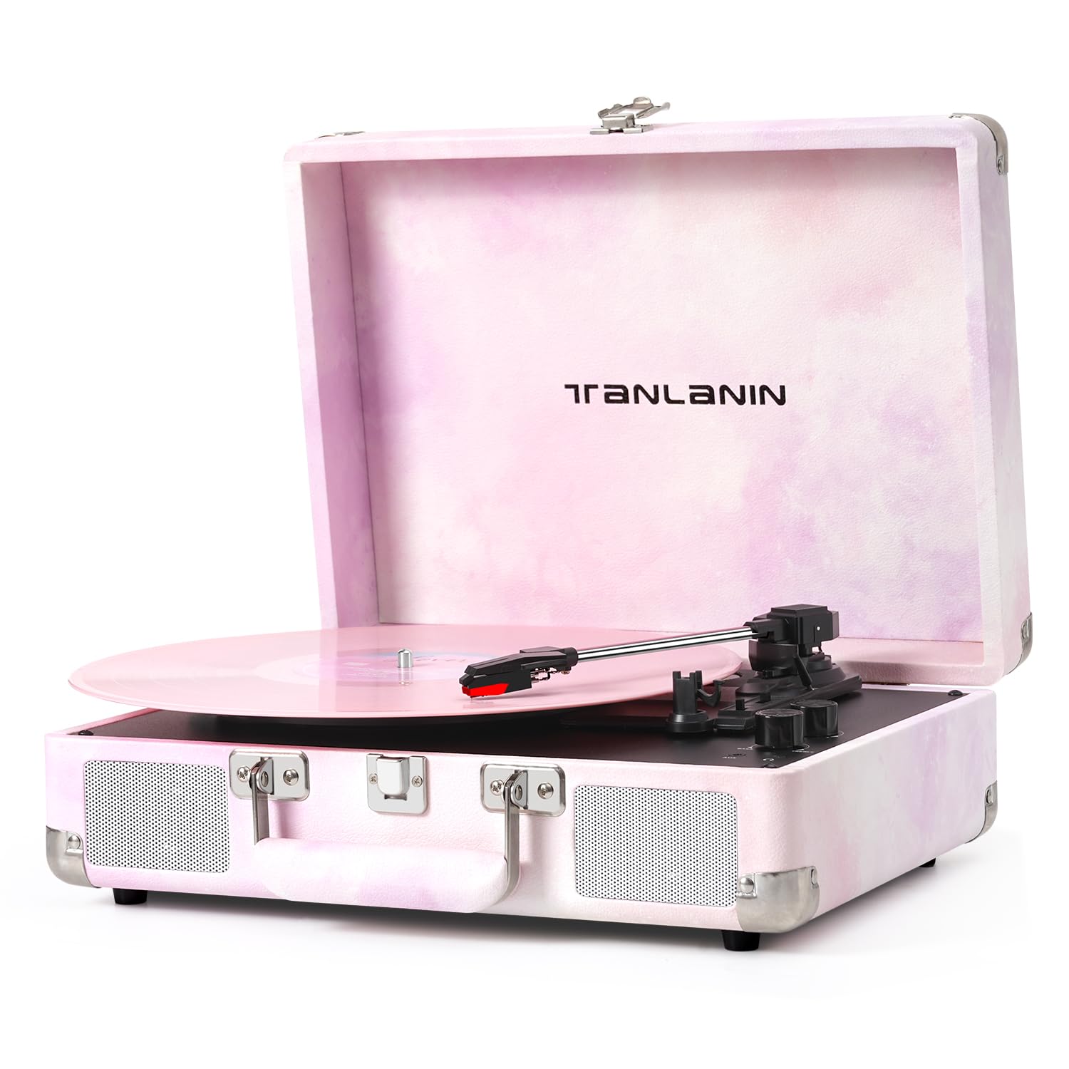 Amazon.com: Watercolor Vinyl Record Player with Treble & Bass Control ...