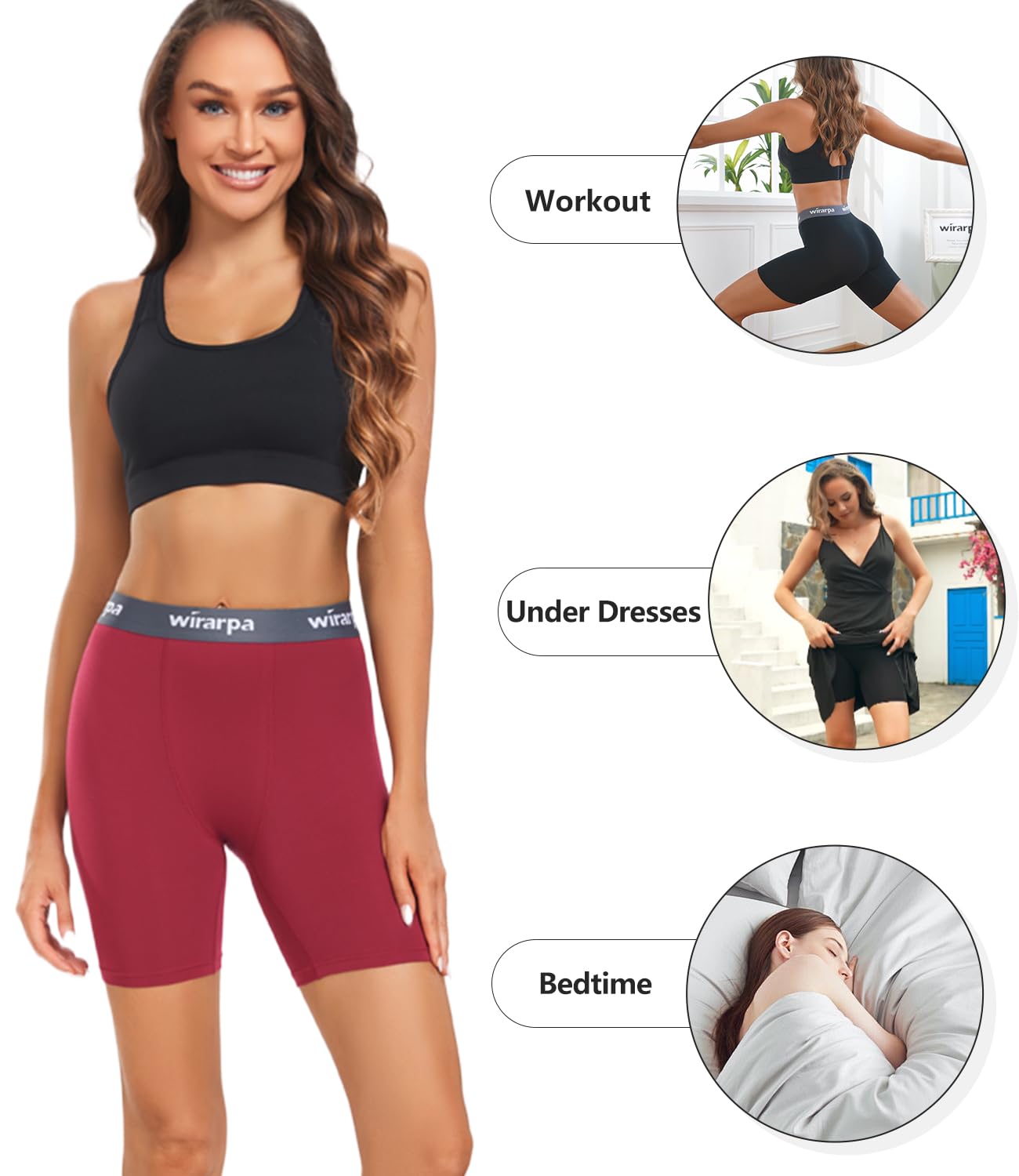 Snapklik.com : Wirarpa Womens Underwear Modal Boxer Briefs Anti Chafing ...