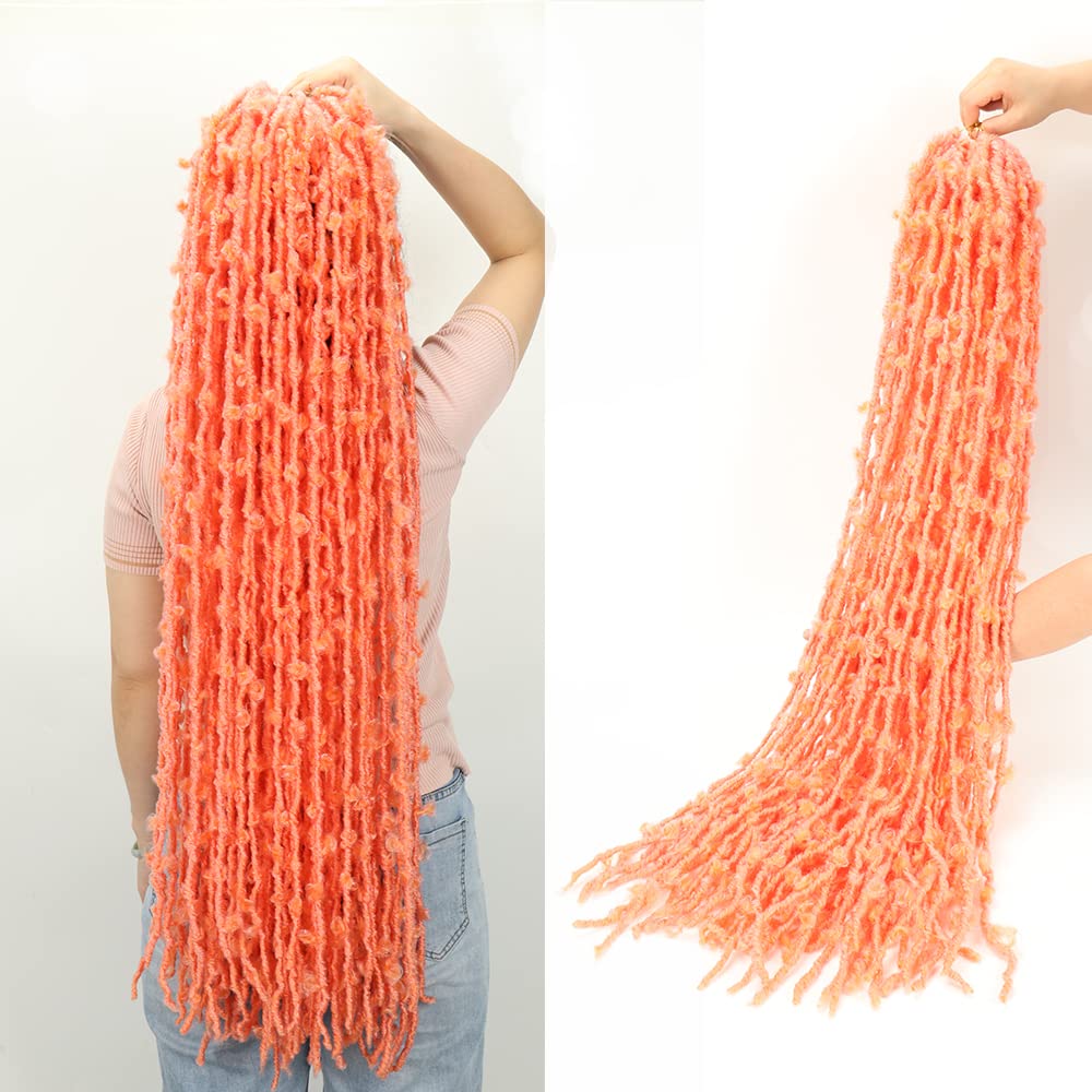 Buy 1 Packs 36 Inch Butterfly Locs Crochet Hair Orang Pink Distressed ...