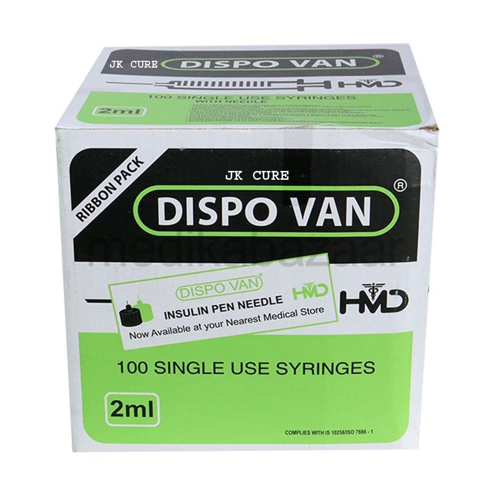 Buy DISPO Van Syringes 2ML with Needle For single use only - Pack of ...
