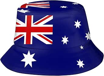Amazon.com: Australia Flag Bucket Hat Fashion Outdoor Australian Sun ...