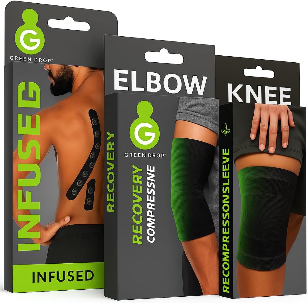 Amazon.com: Green Drop Compression Recovery Bundle – Knee Sleeve, Elbow ...